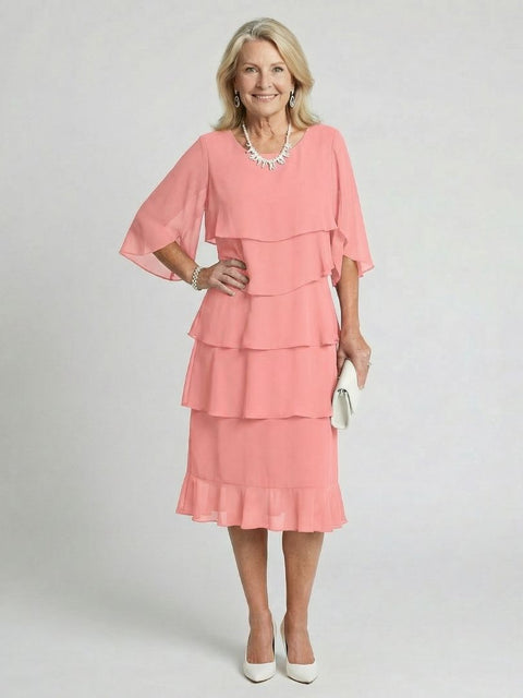 Ella | Layered Tier Midi Dress – Lucy & Claire