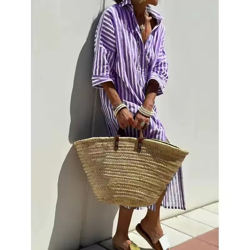 Emily | Striped Shirt Dress – Lucy & Claire