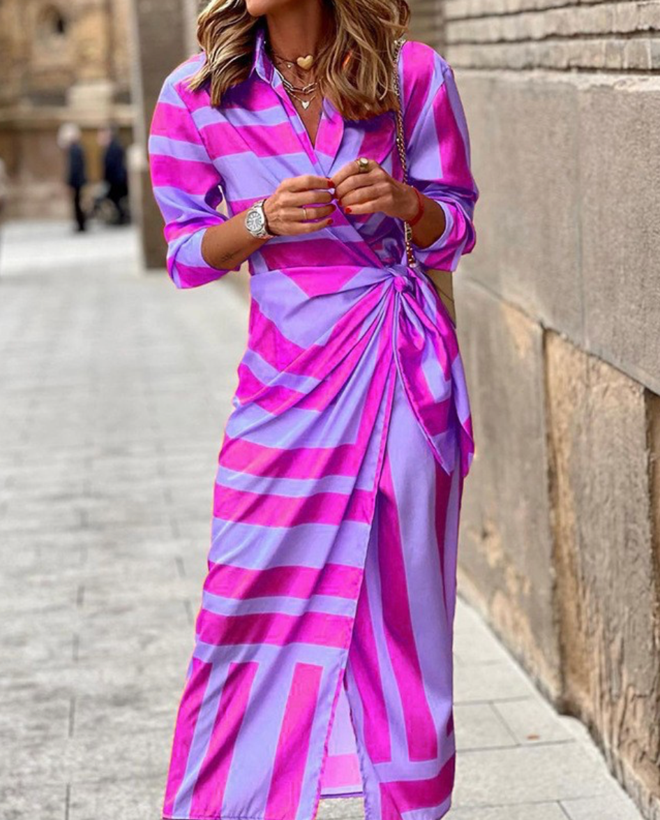 Leah | Printed Wrap Dress – Lucy & Claire