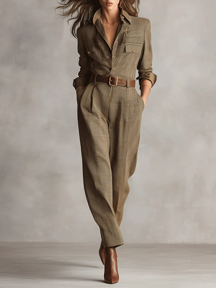 Hannah | Elegant Checkered Jumpsuit – Lucy & Claire